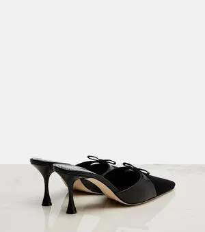 Manolo Blahnik Tapidpla Leather Mules - Black