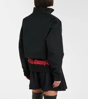 Balenciaga Cropped Technical Faille Track Jacket