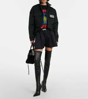 Balenciaga Cropped Technical Faille Track Jacket