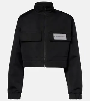 Balenciaga Cropped Technical Faille Track Jacket - Black