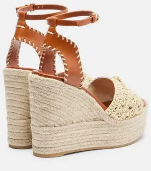 Versace Medusa Espadrille Wedge Sandals - Beige