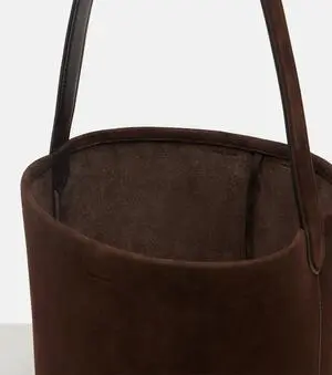 THE ROW N/s Park Edge Medium Suede Tote Bag - Brown