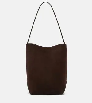 THE ROW N/s Park Edge Medium Suede Tote Bag - Brown
