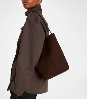 THE ROW N/s Park Edge Medium Suede Tote Bag - Brown