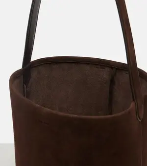 THE ROW N/s Park Edge Medium Suede Tote Bag - Brown