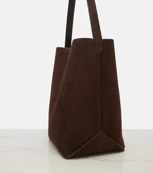 THE ROW N/s Park Edge Medium Suede Tote Bag - Brown