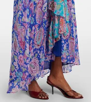 Rixo Meera Floral Maxi Dress - Blue