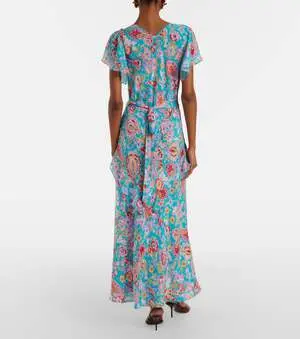 Rixo Evie Silk Crêpe De Chine Midi Dress