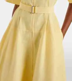 Simkhai Belted Cotton-blend Shirt Dress - Yellow