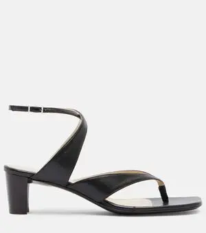 LEMAIRE Leather Slingback Thong Sandals - Brown