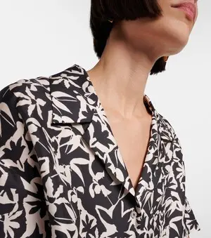 Asceno Lincoln Printed Cropped Shirt - Black