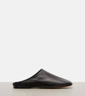 THE ROW Piper Leather Mules - Black