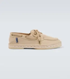 Vilebrequin Suede-trimmed Canvas Espadrilles - Beige