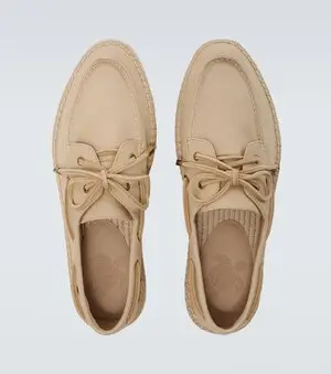 Vilebrequin Suede-trimmed Canvas Espadrilles - Beige