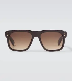 JACQUES MARIE MAGE Yves Square Sunglasses - Brown