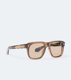 JACQUES MARIE MAGE Yves Square Sunglasses - Brown