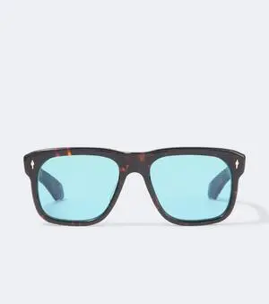 JACQUES MARIE MAGE Yves Square Sunglasses - Brown