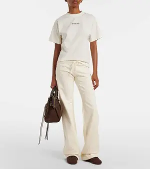 Balenciaga Le City Medium Leather-trimmed Suede Tote Bag - Brown
