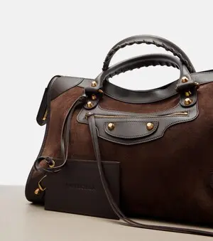 Balenciaga Le City Medium Suede Top-handle Bag - Brown