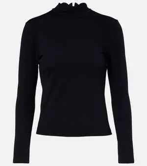 Marysia Scalloped Rashguard Top - Black