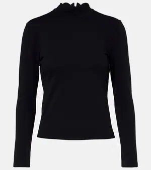Marysia Scalloped Rashguard Top - Black