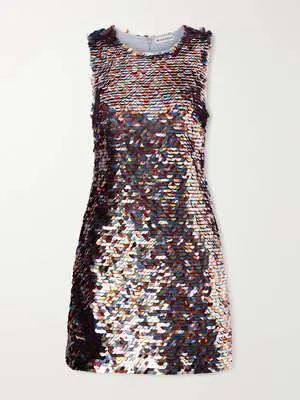 JW Anderson Embellished Sequined Tulle Mini Dress - Multi