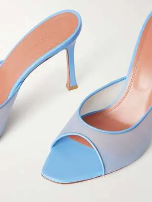 Amina Muaddi Alexa Leather-trimmed Mesh Mules
