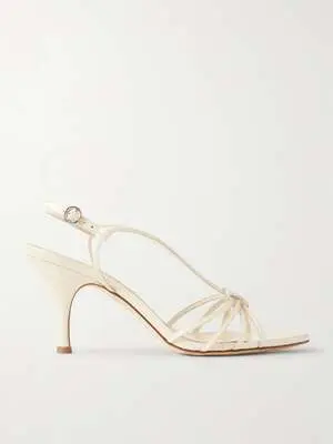 AeydĒ Solange Patent-leather Slingback Sandals - Cream