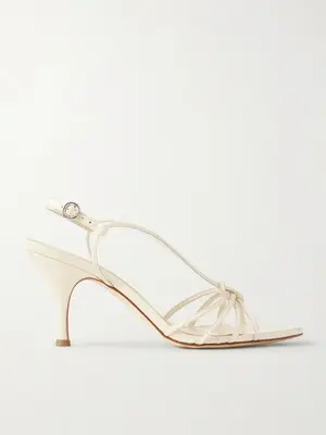 AeydĒ Solange Patent-leather Slingback Sandals - Cream