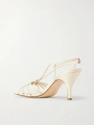 AeydĒ Solange Patent-leather Slingback Sandals - Neutrals