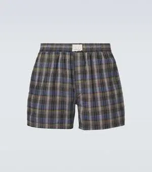 ERL Checked Cotton-blend Boxers - Grey