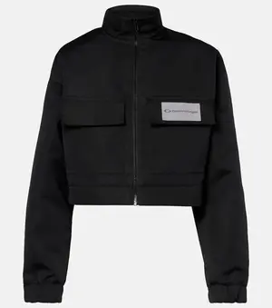 Balenciaga Cropped Technical Faille Track Jacket - Black