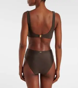 Simkhai Veyra Applique Bikini Top - Brown