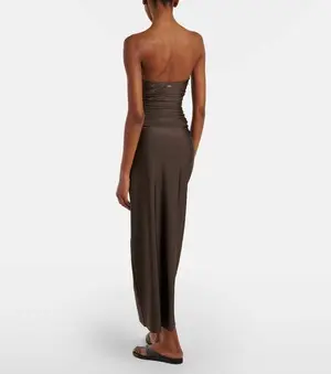 Simkhai Eiana Applique Ruched Midi Skirt
