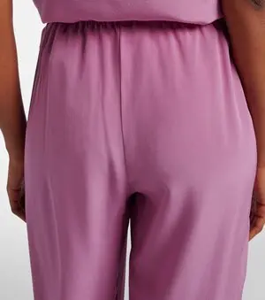 Asceno Loreto Silk Crepe Wide-leg Pants - Pink