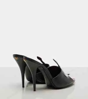 Valentino Garavani Cour Vipère Embellished Leather Mules
