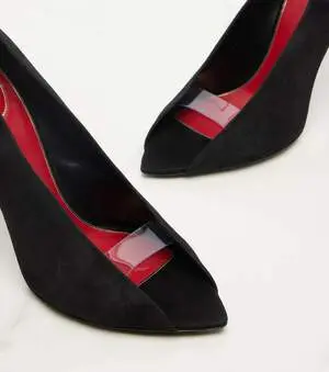 Valentino Garavani Revele Suede Peep-toe Pumps