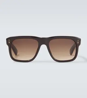 JACQUES MARIE MAGE Yves Square Sunglasses - Brown