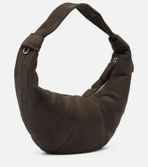 LEMAIRE Fortune Croissant Small Suede Shoulder Bag - Brown