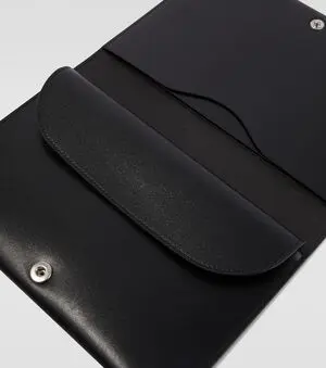 THE ROW Leather Pouch - Black
