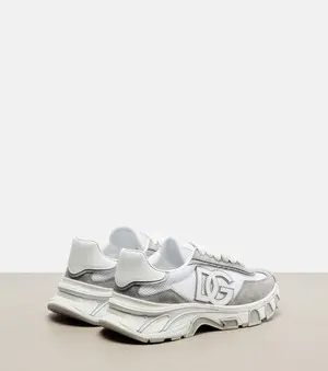 Dolce & Gabbana Runner Suede-trimmed Sneakers - Grey