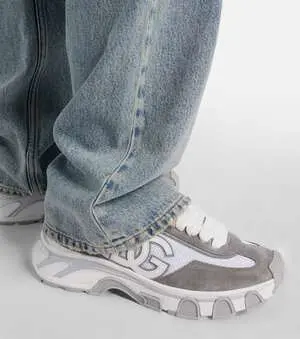 Dolce & Gabbana Runner Suede-trimmed Sneakers - Grey
