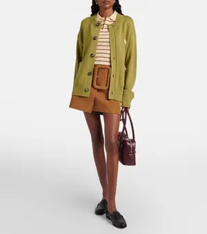 AMI Paris De Coeur Wool And Cotton Cardigan