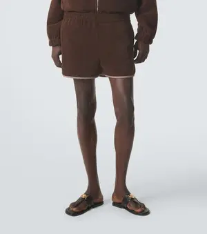 Versace Logo Cotton Terry Shorts