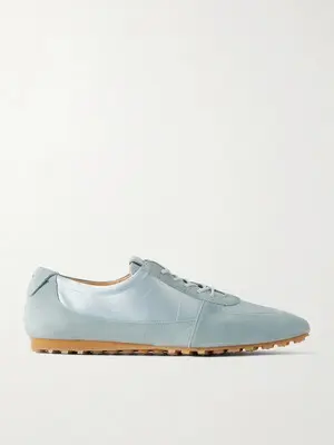 AeydĒ Uma Suede And Satin Sneakers - Blue