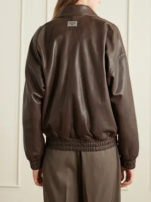 Acne Studios Leather Bomber Jacket - Brown