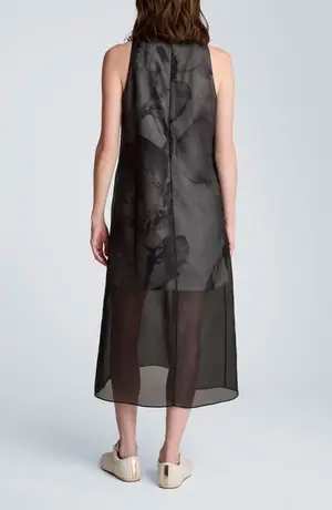 KENNETH COLE Floral Mesh Overlay Dress - Black