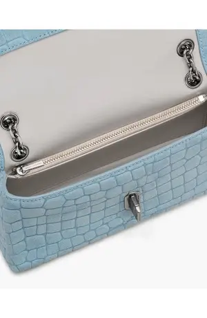 Marc Jacobs Dual Chain Strap Suede Mini Bag - Blue Mist