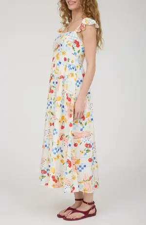 BLU PEPPER Fruit Print Midi Dress