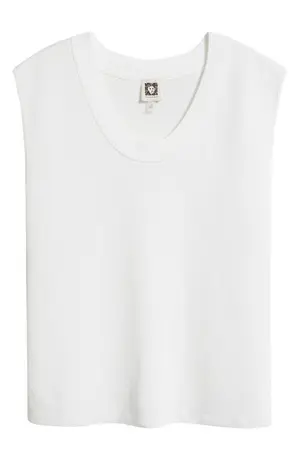 Anne Klein Scoop Neck Knit Top - Crisp White